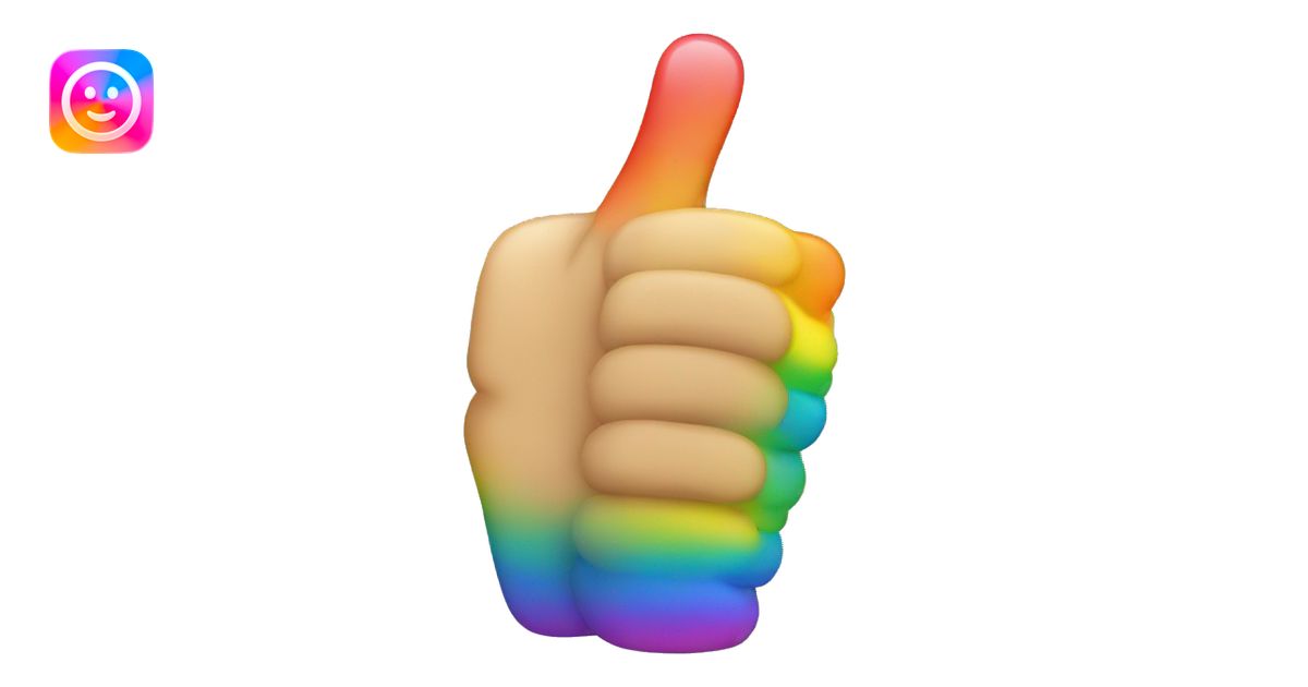 rainbow thumbs up emoji emoji | AI Emoji Generator