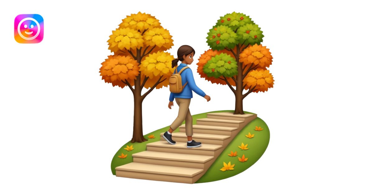 Character walking forward, seasons changing behind each step emoji | AI ...