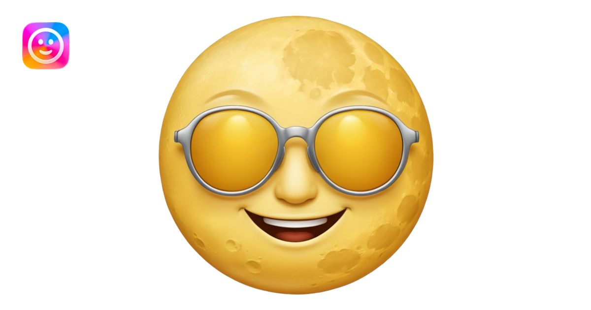 a smiling moon with sunglasses emoji | AI Emoji Generator