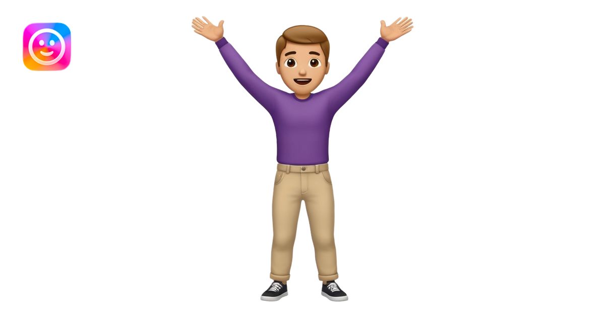 Guy emoji with hands up and out saying why with his pants by his ankles ...
