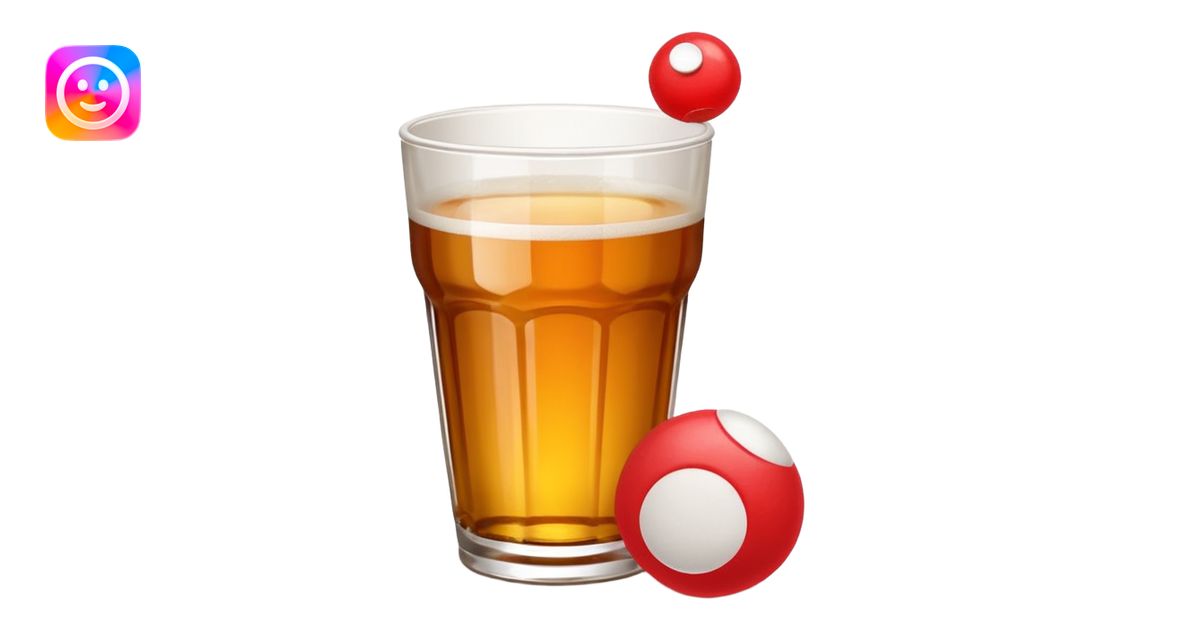 Generami l’emoji di un bicchiere da beer pong con una pallina accanto ...