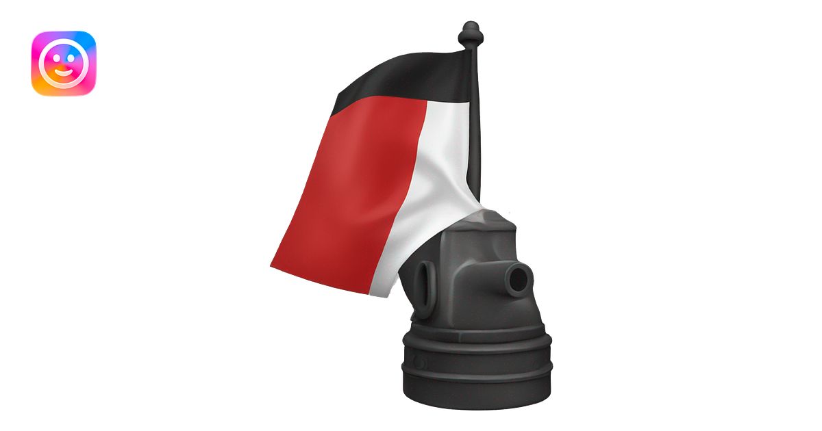 Schwarz weiß rot flagge emoji | AI Emoji Generator