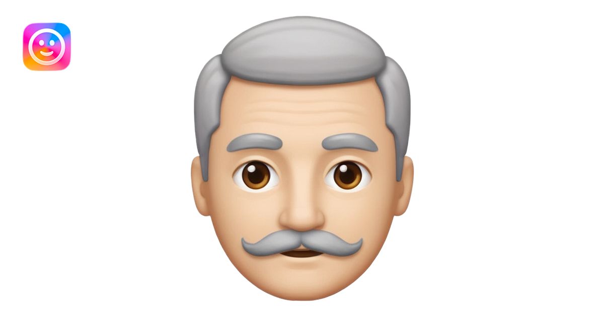 The 🥸 emoji but with gray eyebrows and mustache emoji | AI Emoji Generator