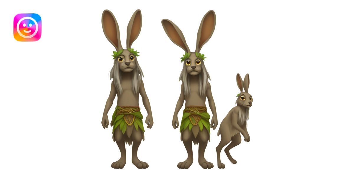 Druid that is a bipedal Hare emoji | AI Emoji Generator