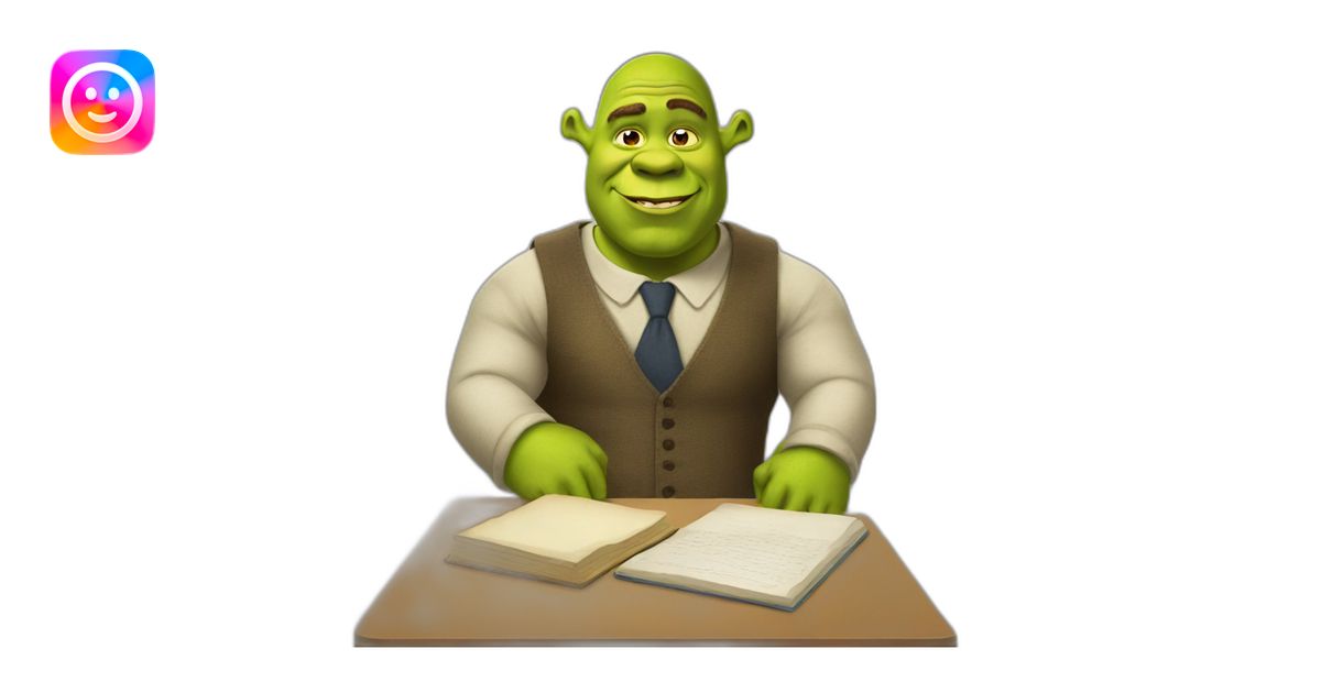 shrek as a teacher emoji | AI Emoji Generator