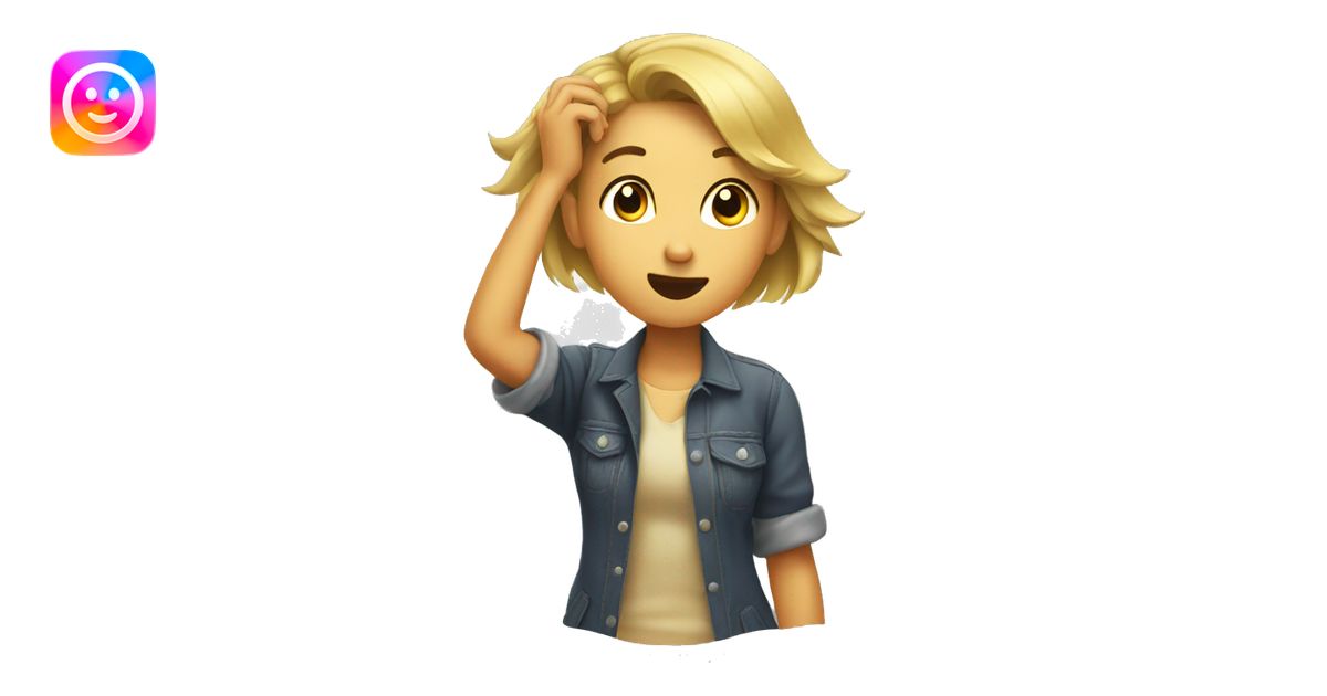 A girl scratching her head.. thinking emoji | AI Emoji Generator