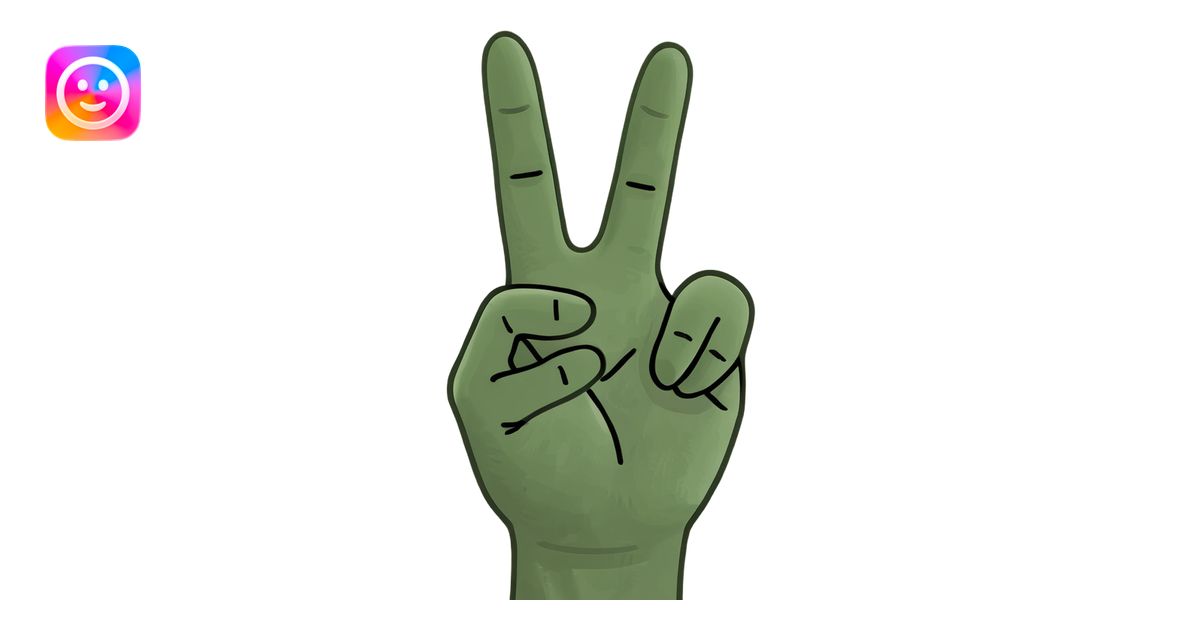 a hand doing a peace sign with the thumb sticking out meme | AI Emoji ...