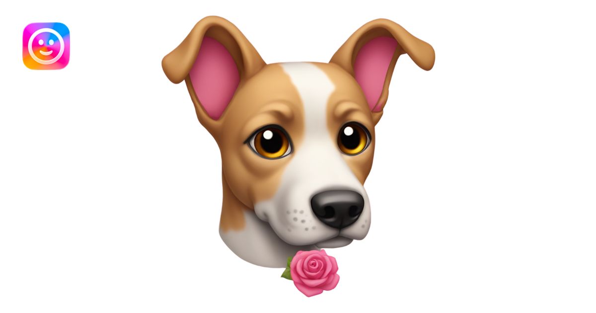 Perrito con moño rosa emoji | AI Emoji Generator
