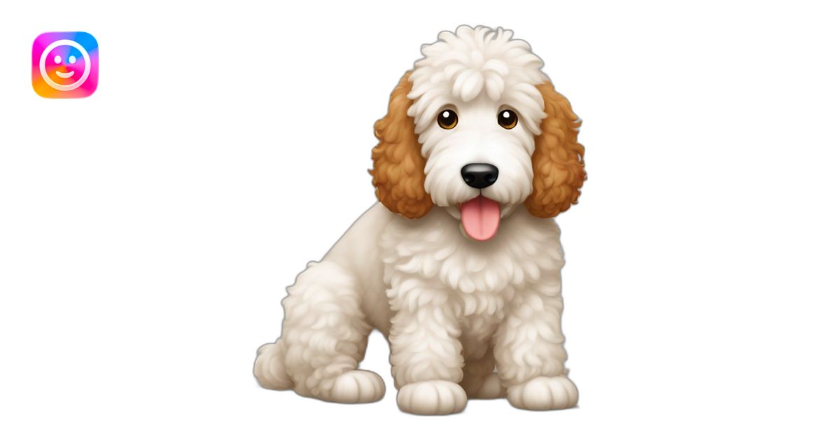 Red goldendoodle humping sheepadoodle emoji | AI Emoji Generator