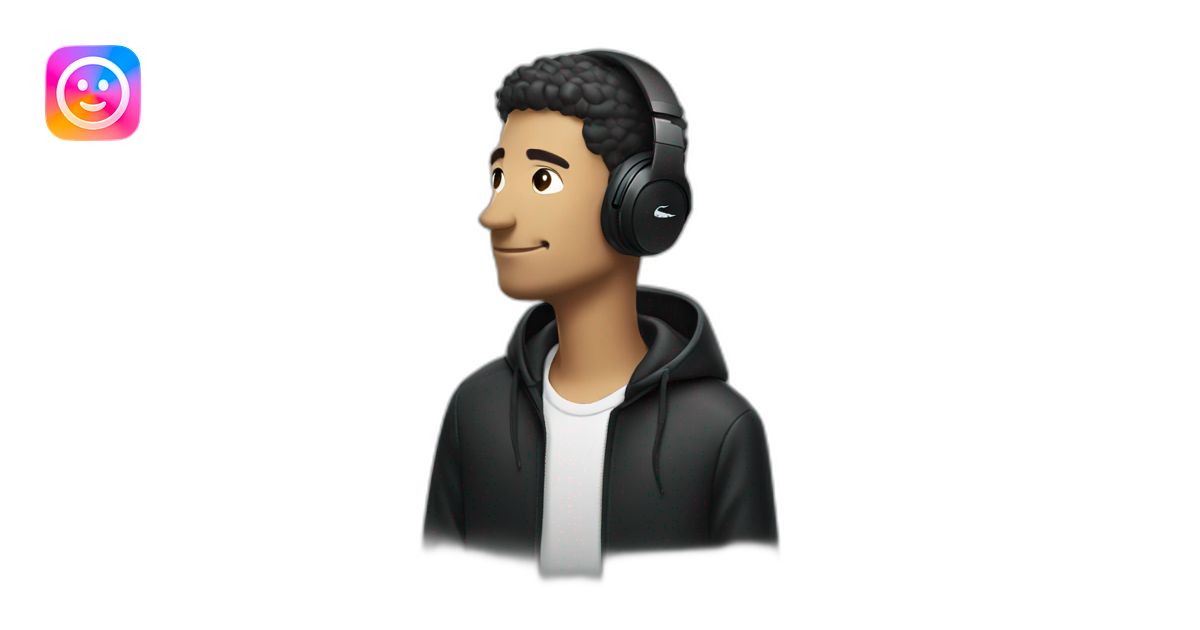 Lacoste headphone latin guy with black windbreaker emoji | AI Emoji ...