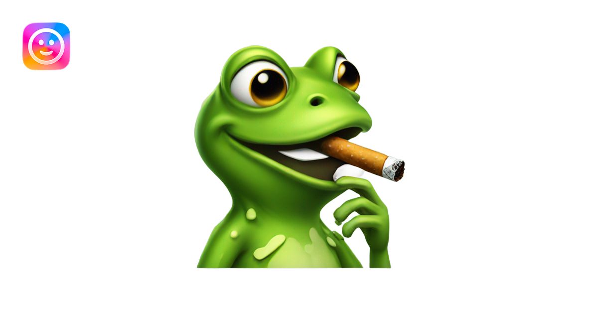 Frog smoking emoji | AI Emoji Generator