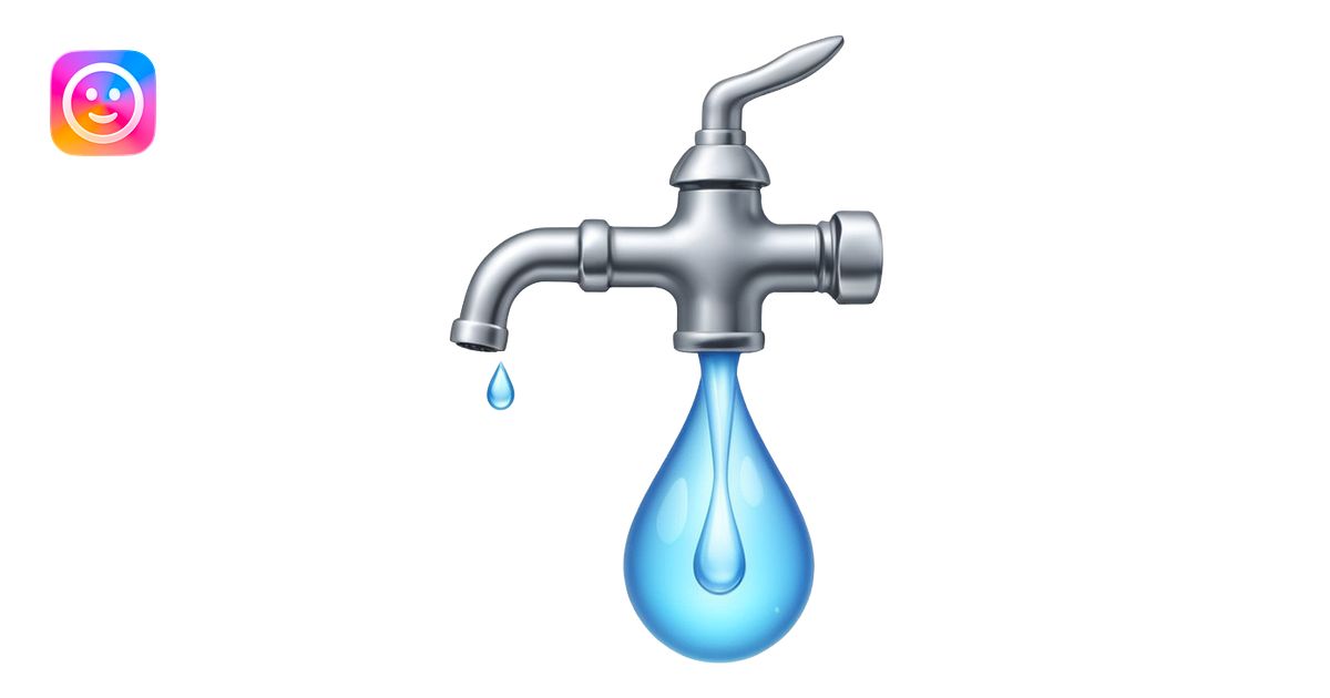 a faucet with a water droplet at the end emoji | AI Emoji Generator