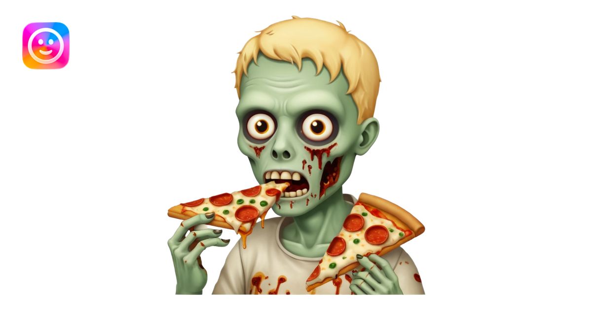 zombie eating pizza slice emoji | AI Emoji Generator