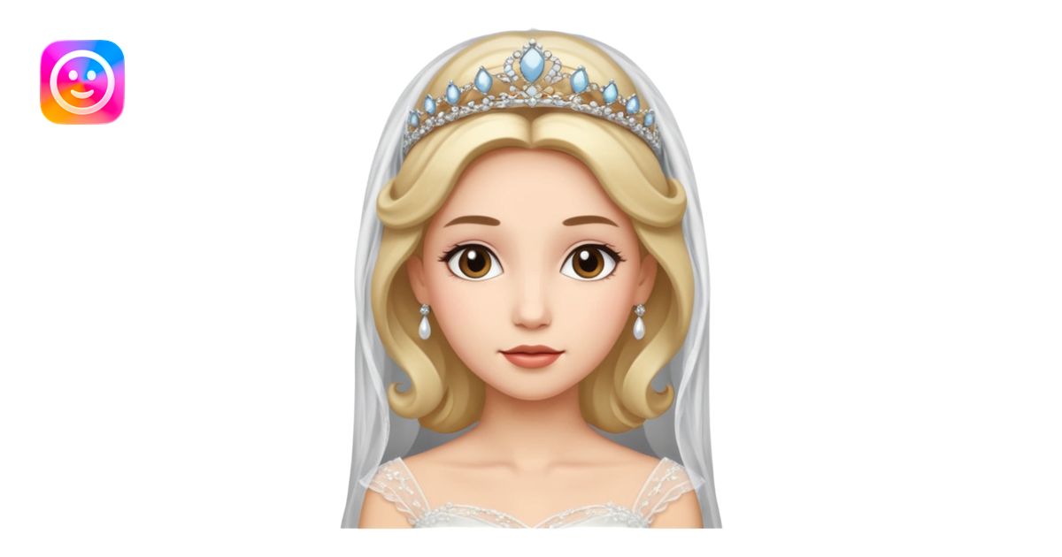 bride veil, hair and tiara emoji | AI Emoji Generator