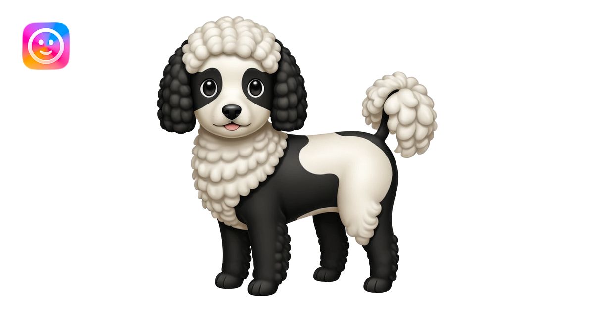 Un caniche blanco y otro caniche negro emoji | AI Emoji Generator