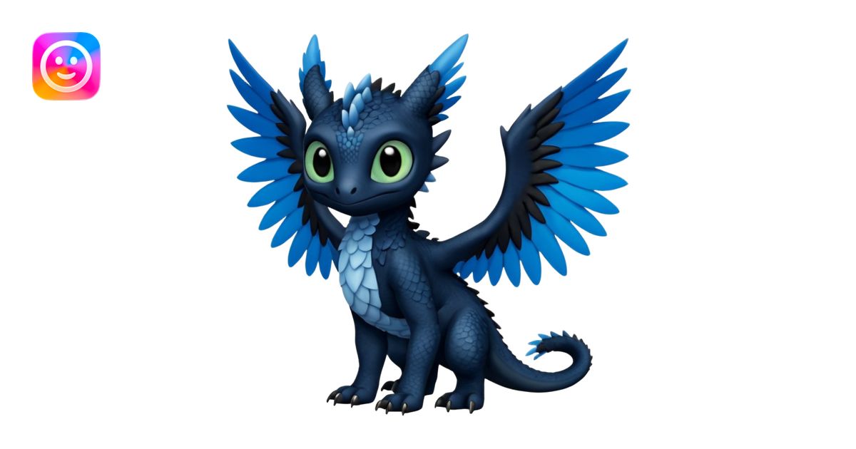 Toothless-Trico-Fakémon-hybrid-creature (full body) emoji | AI Emoji ...