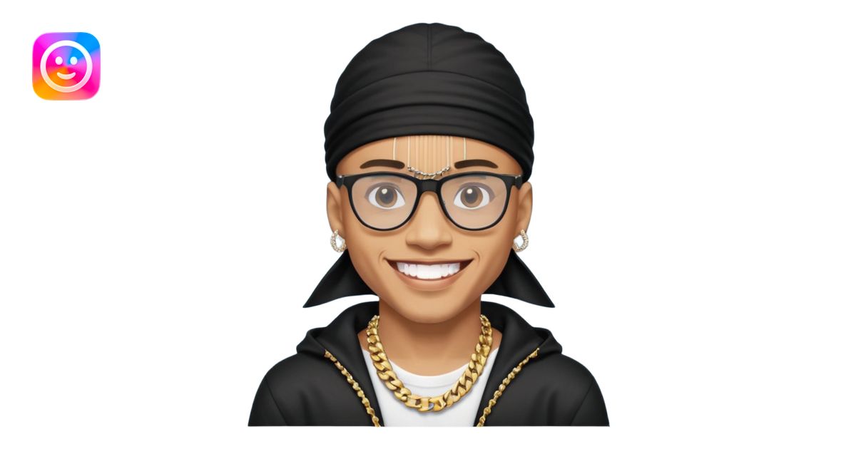 lightskin man with a black durag,a cuban link chain,glasses, and ...