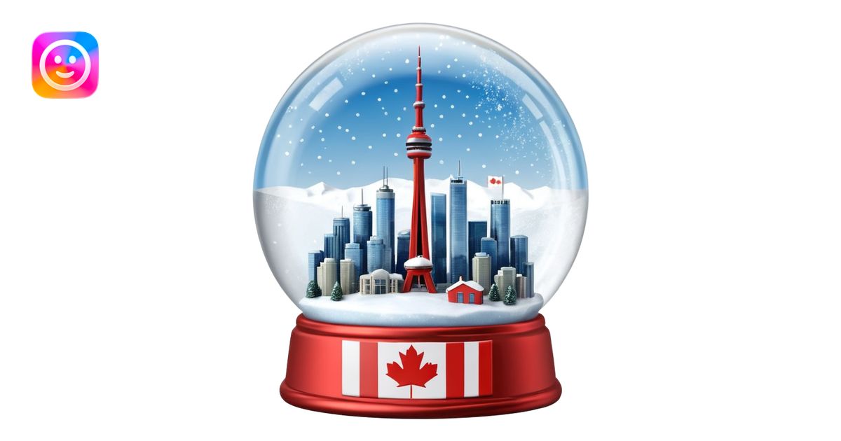A Tiny beautiful hyperrealistic Glass Snow globe, with Toronto City CN ...