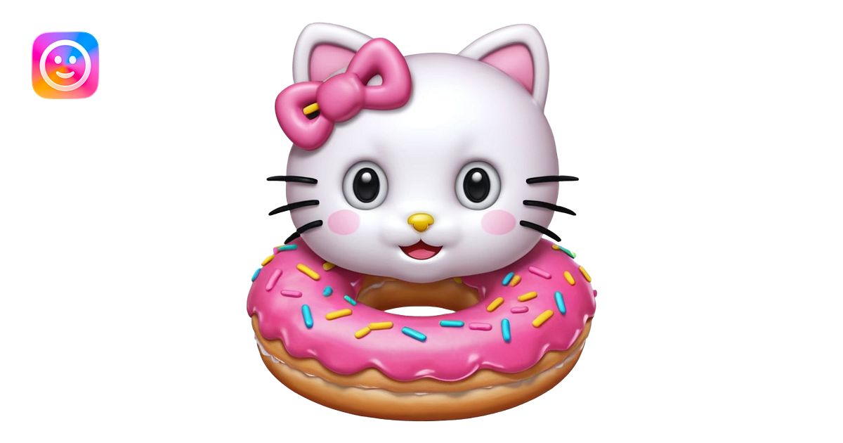 hello kitty eating a donut emoji | AI Emoji Generator
