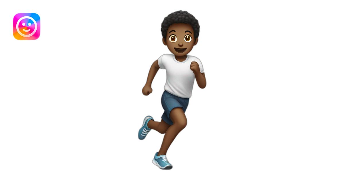 black children full body running around emoji | AI Emoji Generator