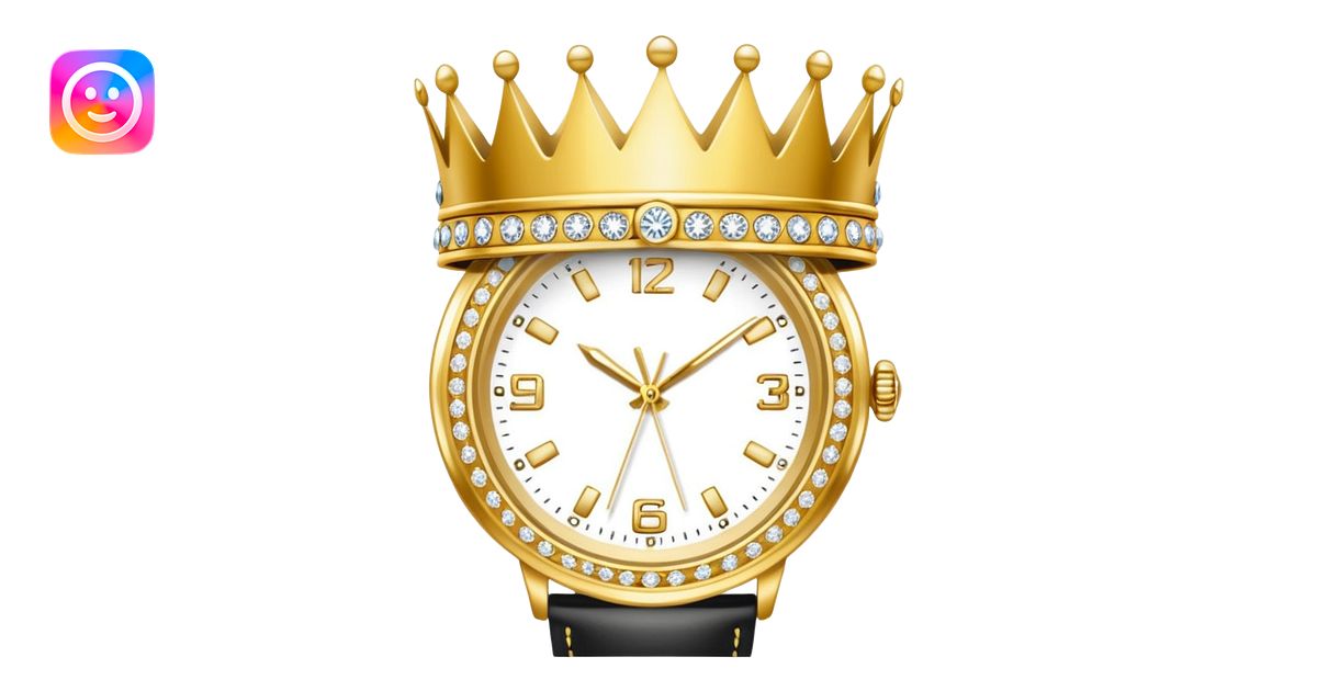 Create an emoji that shows a gold crown, a diamond, and a luxury ...