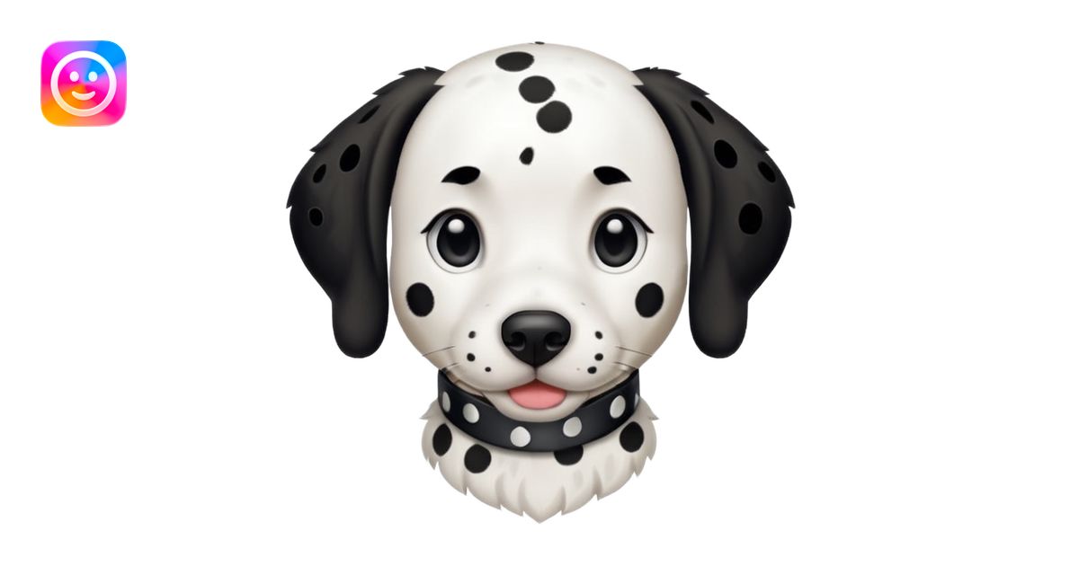Dalmatian with spotted collar emoji | AI Emoji Generator