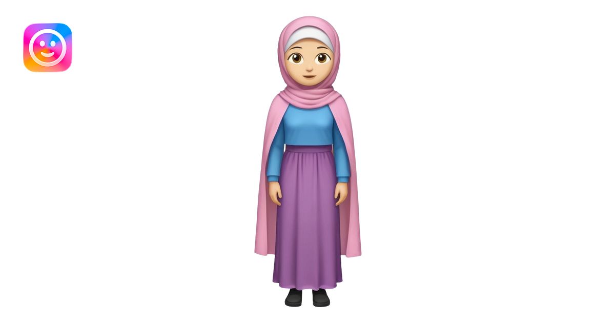 Standing up girl emoji, wearing a hijab. Include the whole body emoji ...
