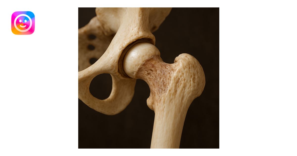 realistic image of human hip joint showing bone and acetabulum with ...
