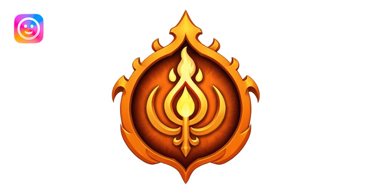 Wiz 101 casting sigil inspired fire magic emoji | AI Emoji Generator