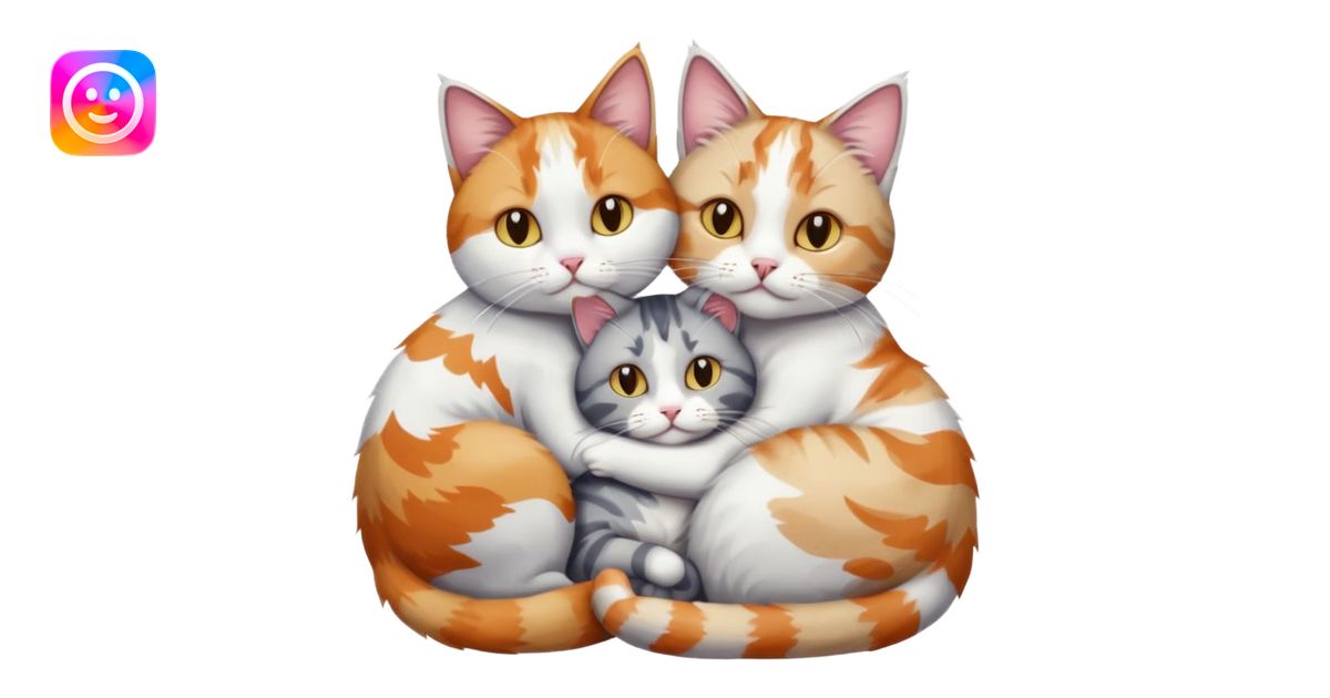 full body colourful light patched calico + white tabby cat cuddling a ...