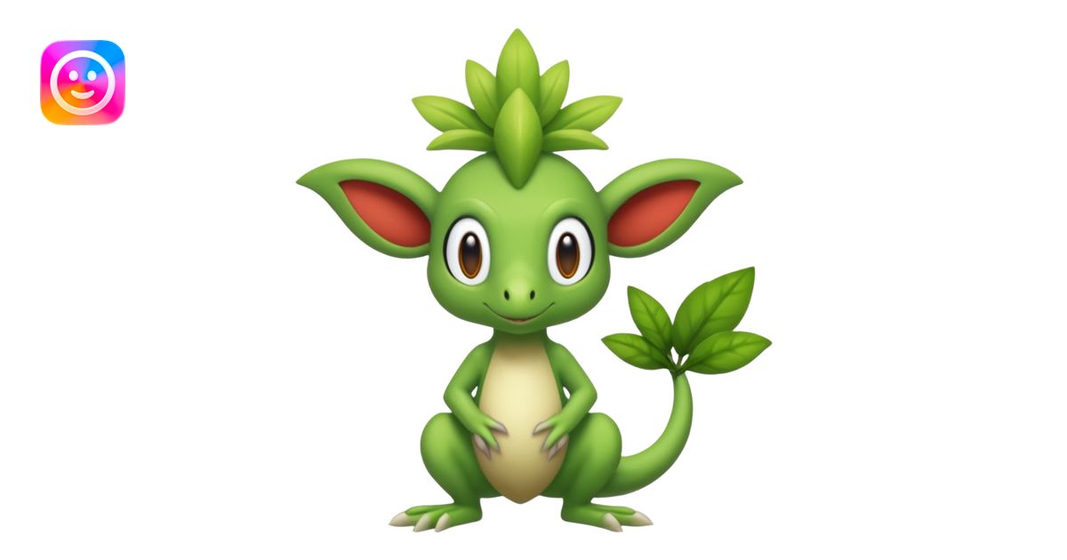 Fey Toony Sprigatito-Grookey-Grovyle-Shaymin-fusion-hybrid emoji | AI ...