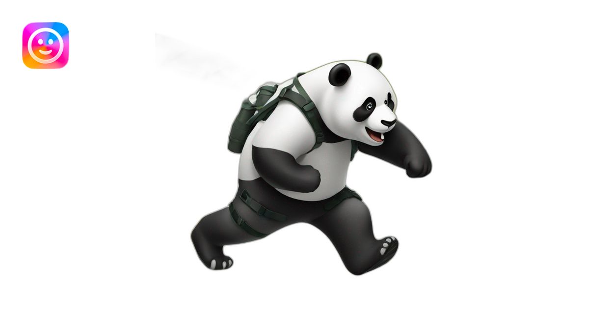 Panda marching with "raid" sign emoji | AI Emoji Generator