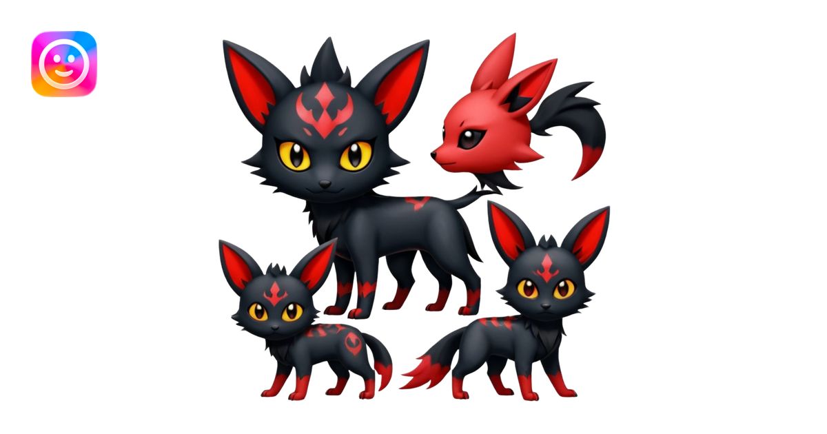 Shiny cute dark gloomy red gothic cool badass emo-Litten-Umbreon ...