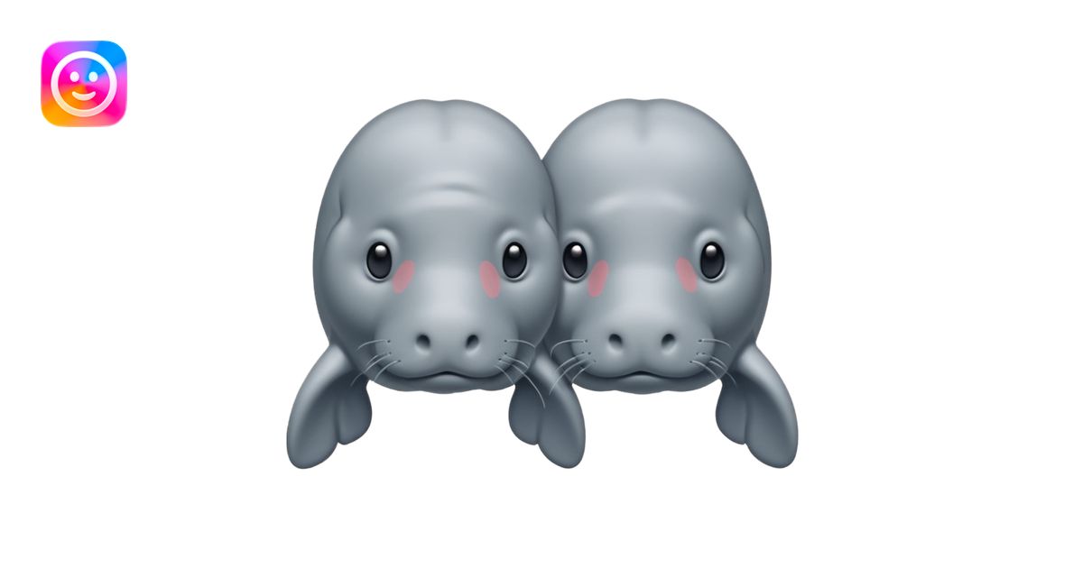two manatees sad and apart emoji | AI Emoji Generator