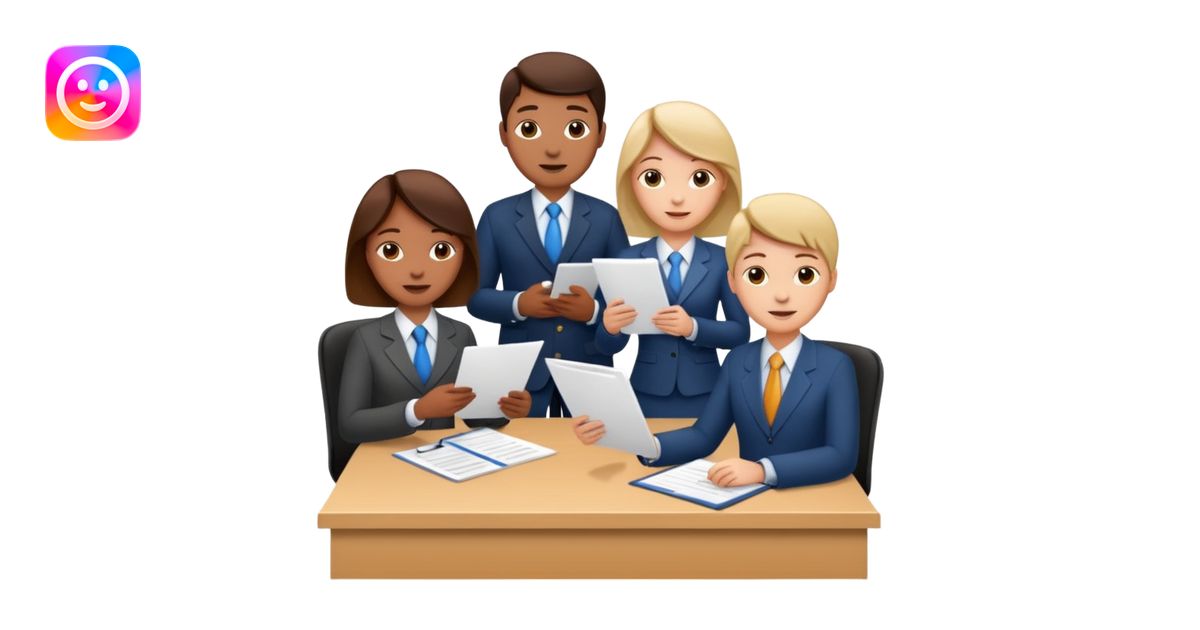 HR works: administrative, people, collaboration emoji | AI Emoji Generator
