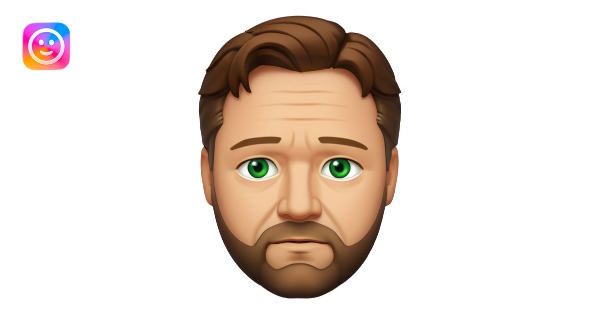 Russell Crowe with green eyes emoji | AI Emoji Generator