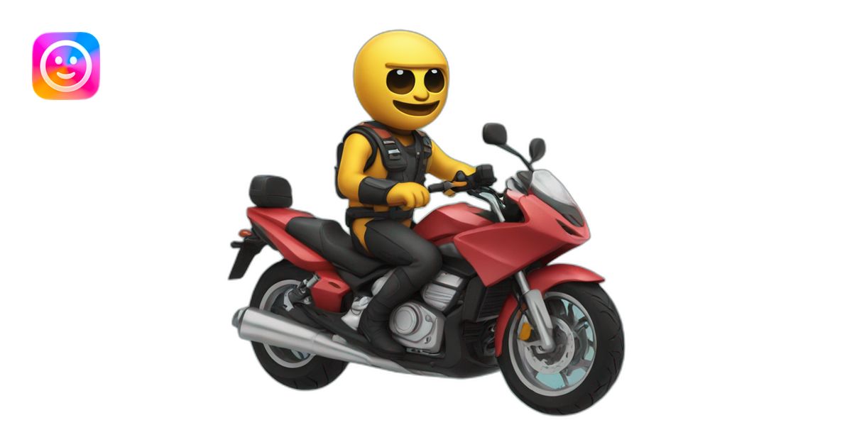 Merkat on motorcycle with helmet emoji | AI Emoji Generator