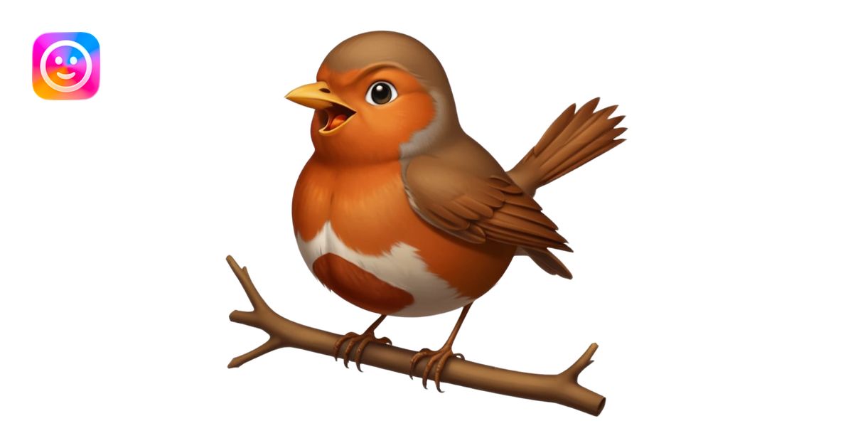 un rouge gorge chante fort emoji | AI Emoji Generator