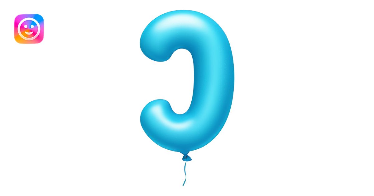 Light blue number 9 balloon emoji | AI Emoji Generator