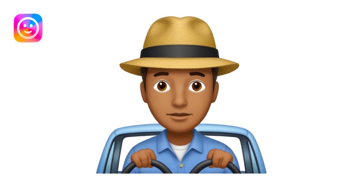 homme créole réunionnais avec chapeau embouteillage route emoji | AI ...
