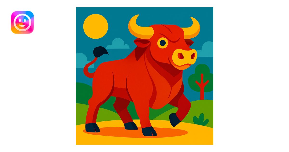 Big bull illustration | AI Emoji Generator