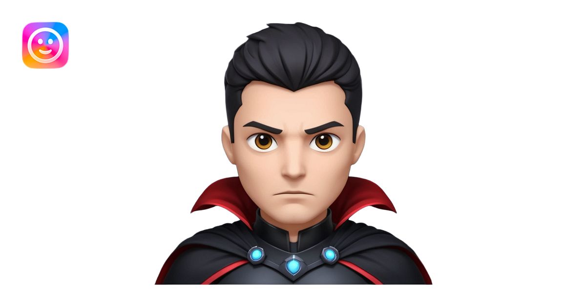 dark sci-fi villain portrait, head and shoulders only, black armor ...