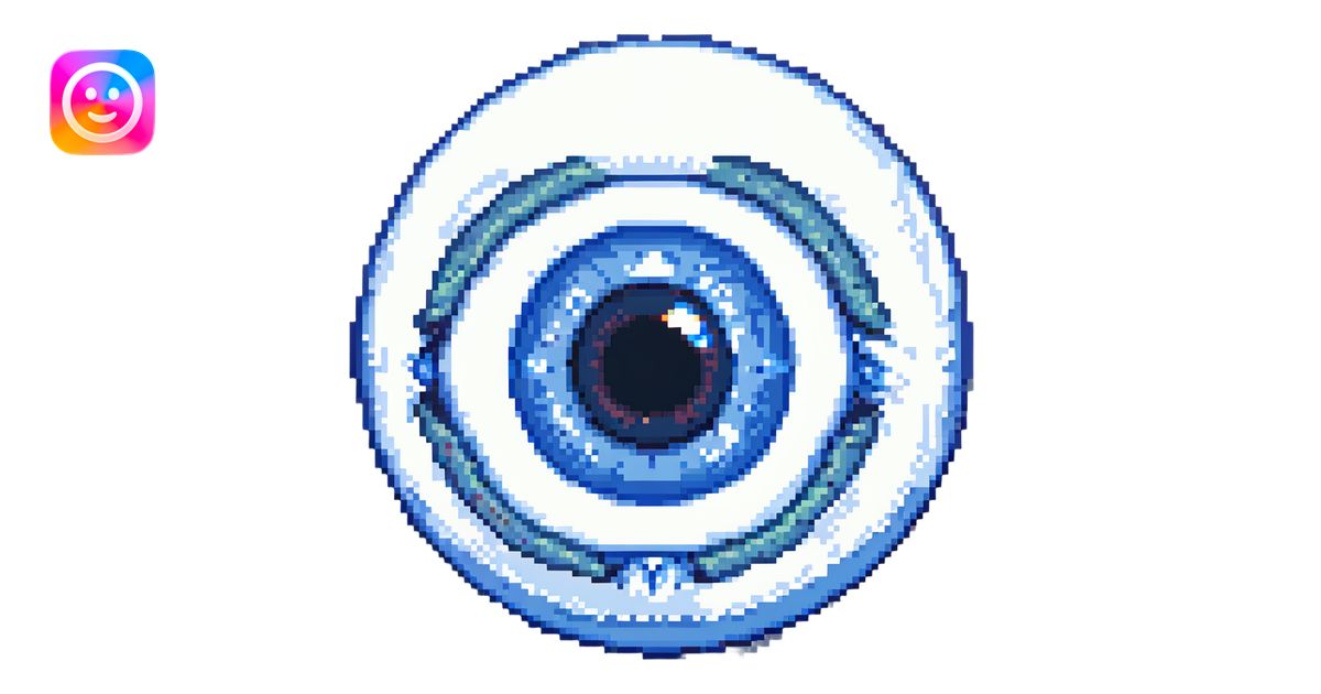 blue eye, with realistic shading, pixel art style illustration | AI ...