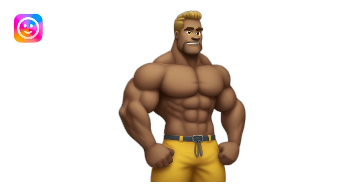Giga Chad with big muscles emoji | AI Emoji Generator