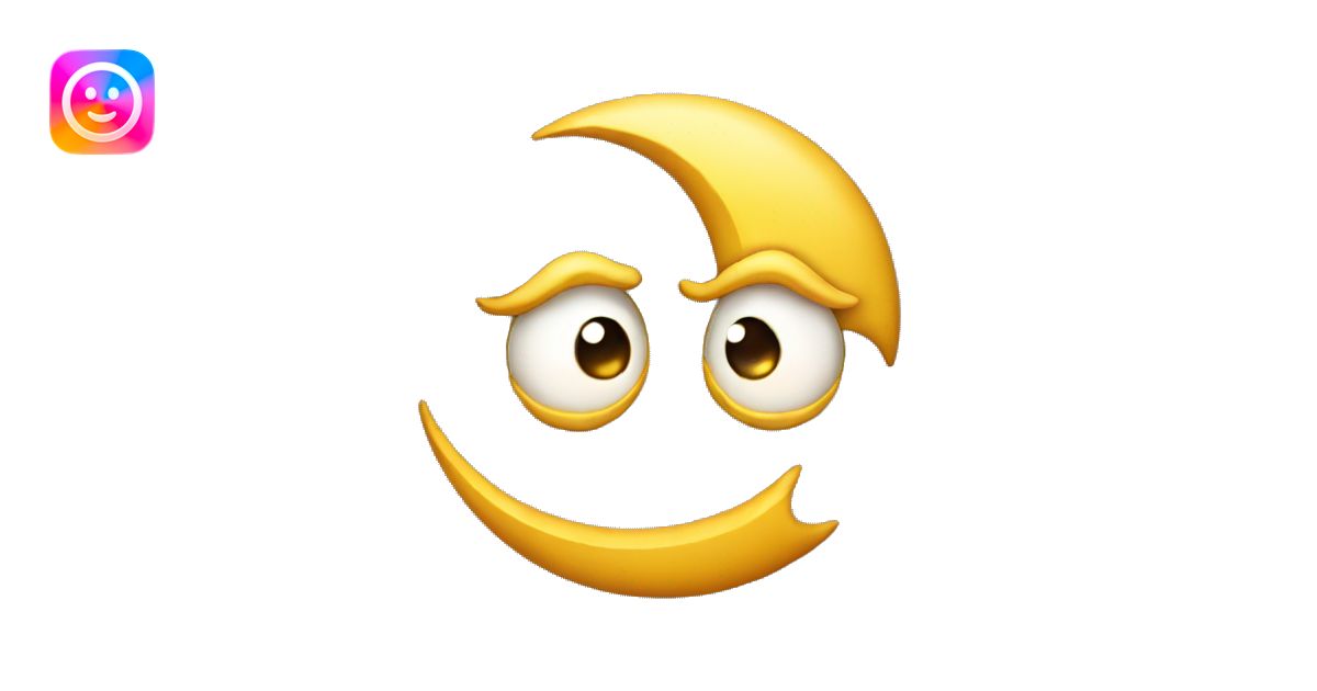 Crescent moon with crazy face emoji | AI Emoji Generator