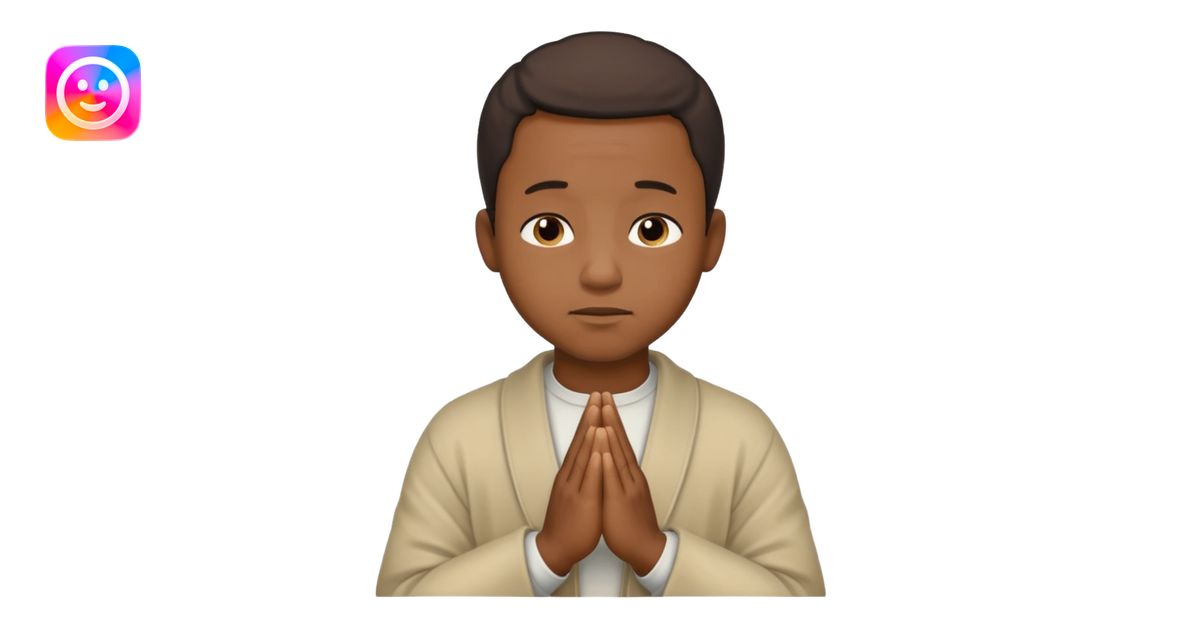 Black man praying emoji | AI Emoji Generator