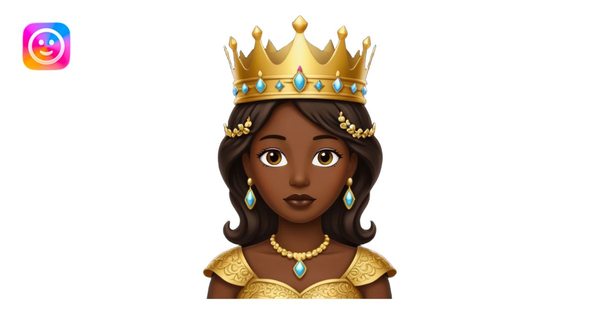 dark skin queen with crown emoji | AI Emoji Generator