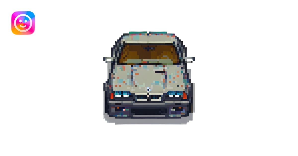 BMW M4, pixel art style, compact, retro, 3/4 view emoji | AI Emoji ...