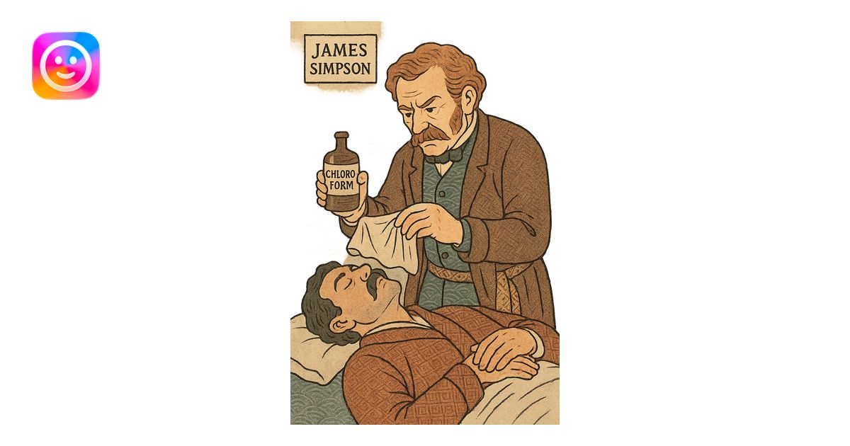 A victorian surgeon using chloroform as an anaesthetic James Simpson ...