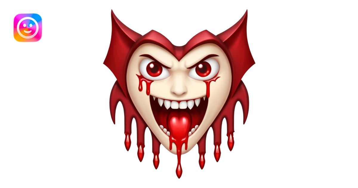 Vampire fangs dripping blood emoji | AI Emoji Generator